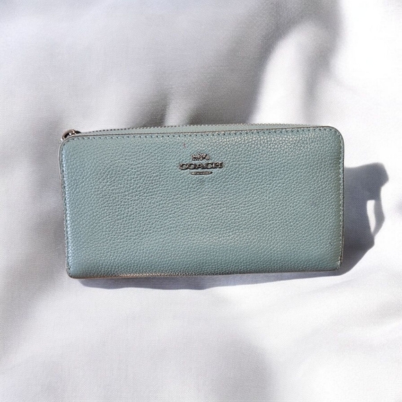 Coach | Bags | Coach Light Blue Leather Wallet | Poshmark
